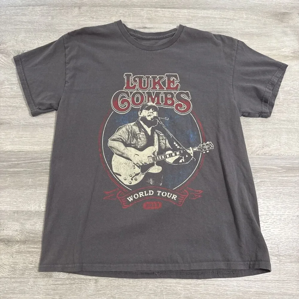 Girisha | Shirts | Luke Combs Shirt World Tour 223 Mens Gray Country ...